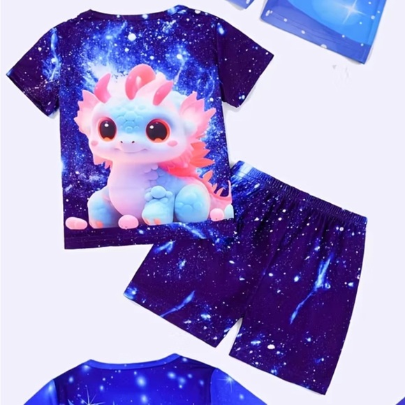 Temu | Pajamas | New 56y 3 Piece Kids Cartoon Pajama Set Short Sleeve ...